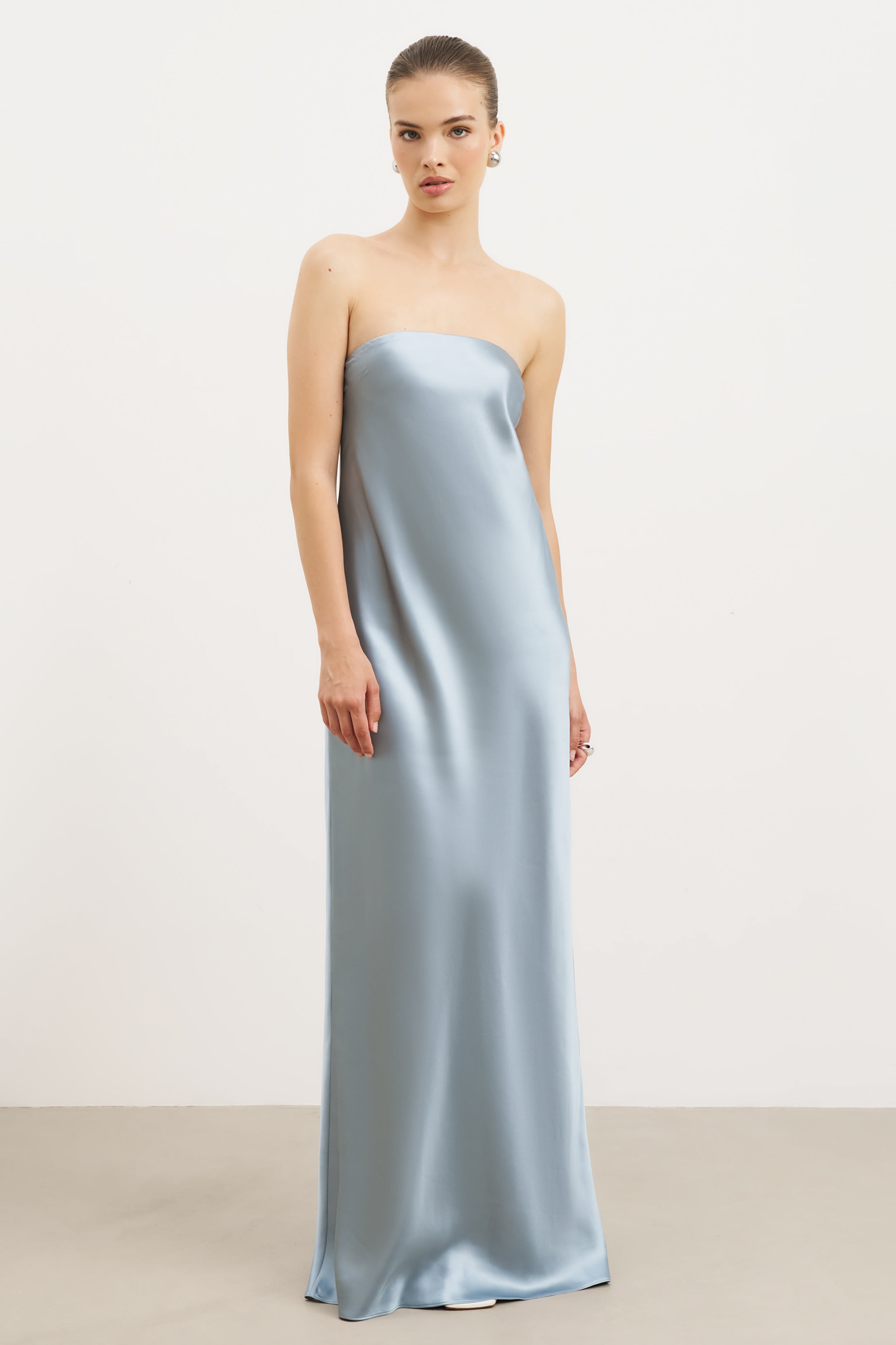 Satin Cowl Back Maxi Dress - Seafoam | BOA